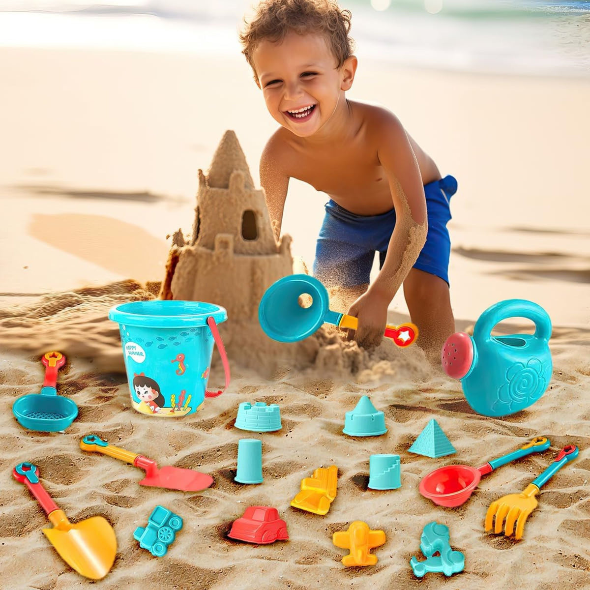 18 Pieces Beach Bucket Set Toys for Kids – Smartbies